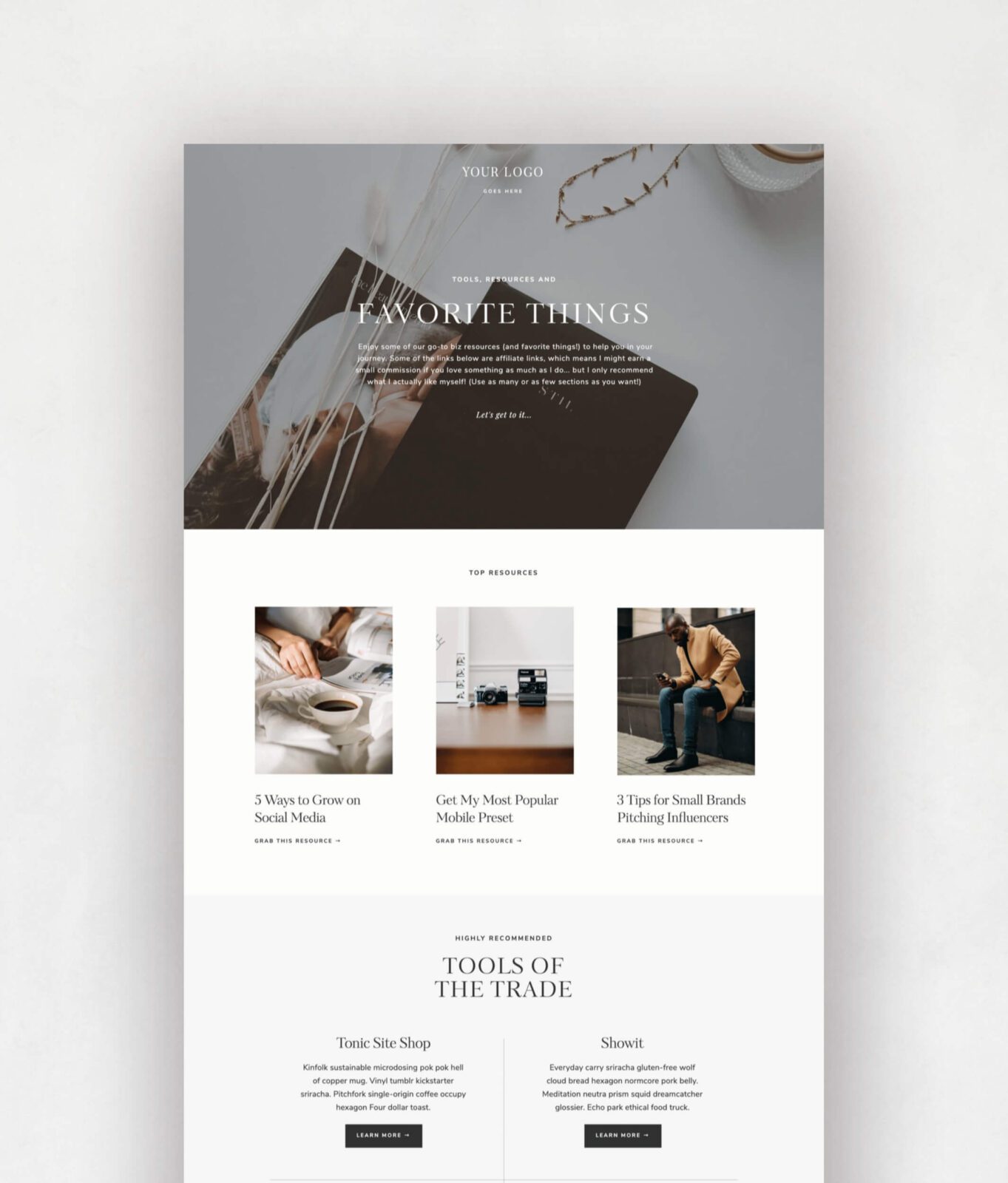 Favorites Page | Tonic Site Shop