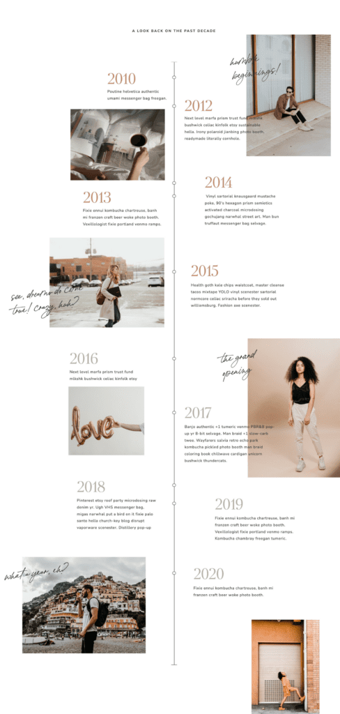 Timeline Section | Tonic Site Shop