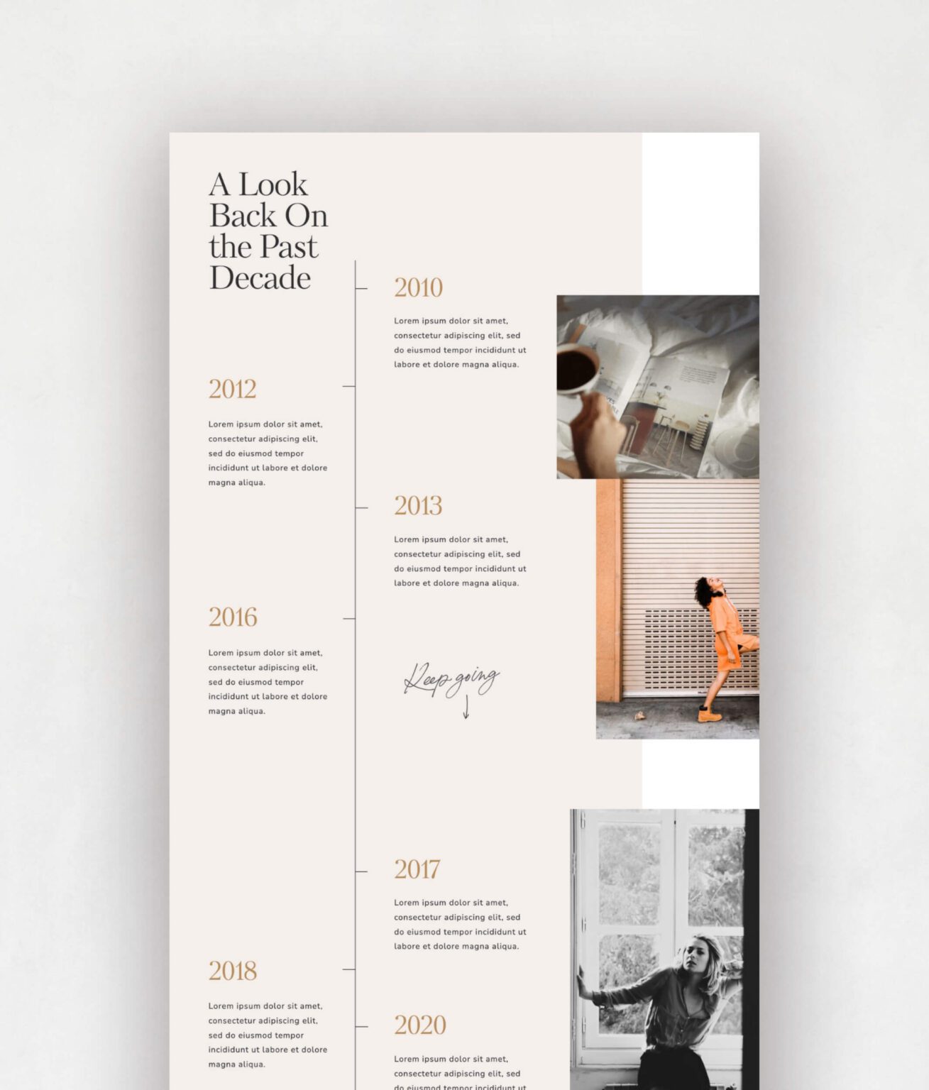 Timeline Section | Tonic Site Shop