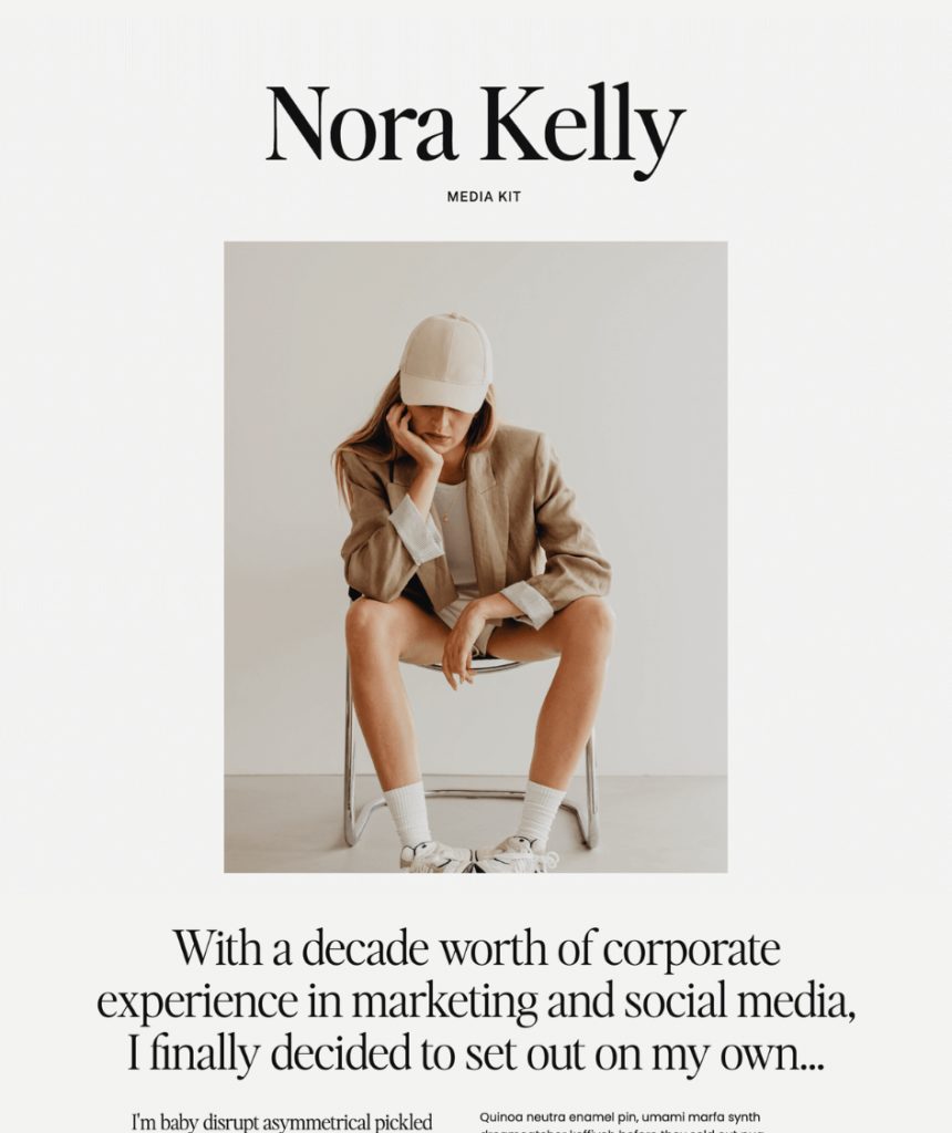 Media Kit Page | TONIC SITE SHOP