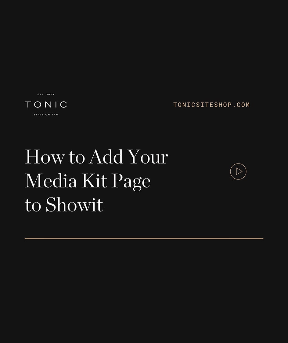 Media Kit Page - Tonic Site Shop