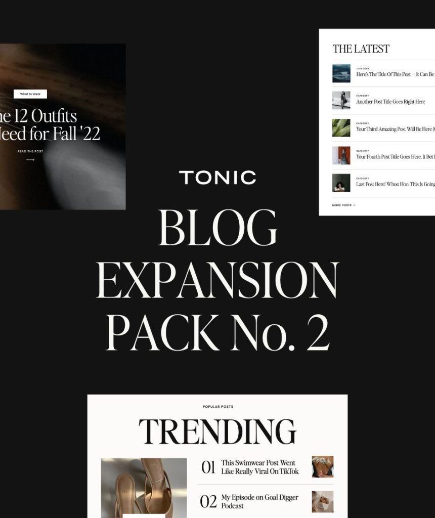 Blog Expansion Pack No. 02 | TONIC SITE SHOP