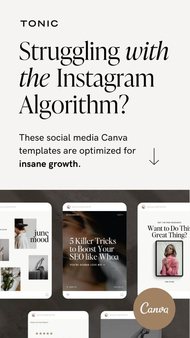 Best Canva Templates for Social Media Marketing | TONIC Site Shop