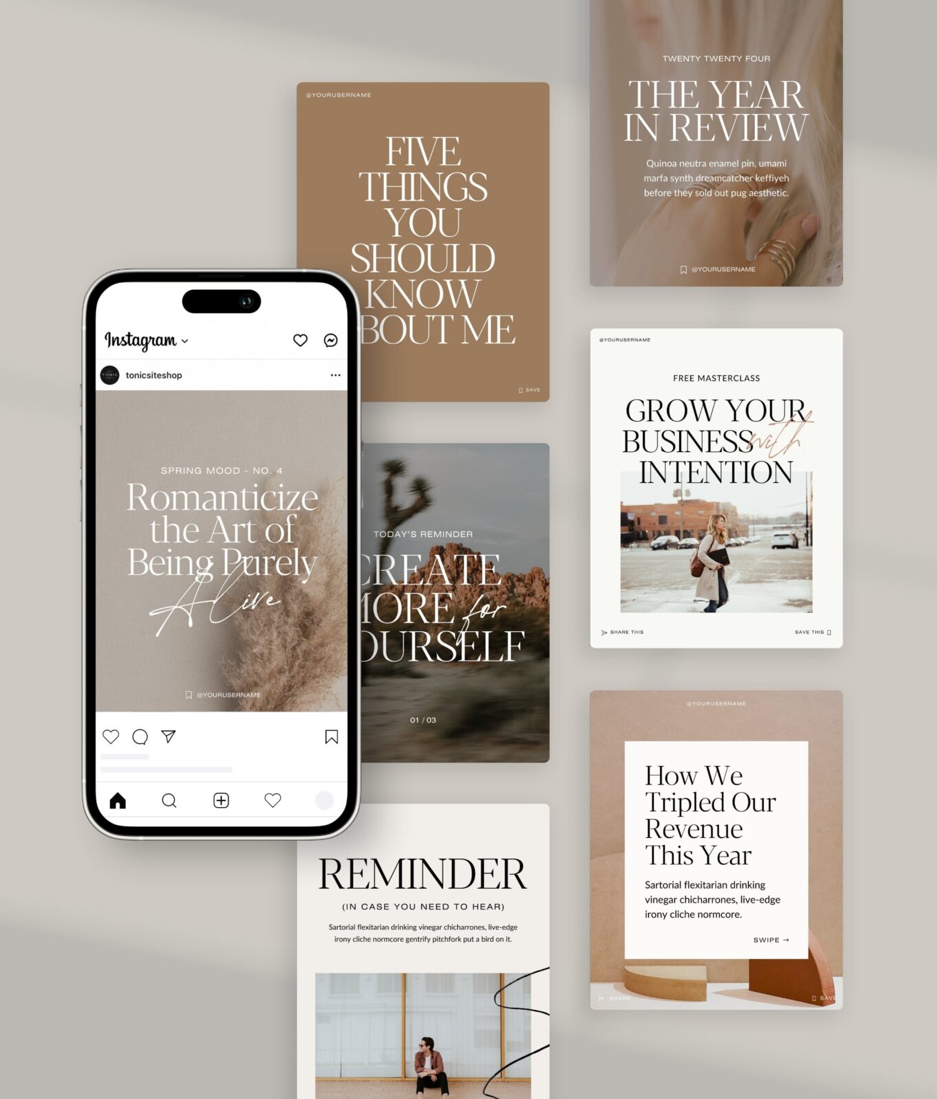 Paper Plane Social Media Canva Templates | Tonic Site Shop