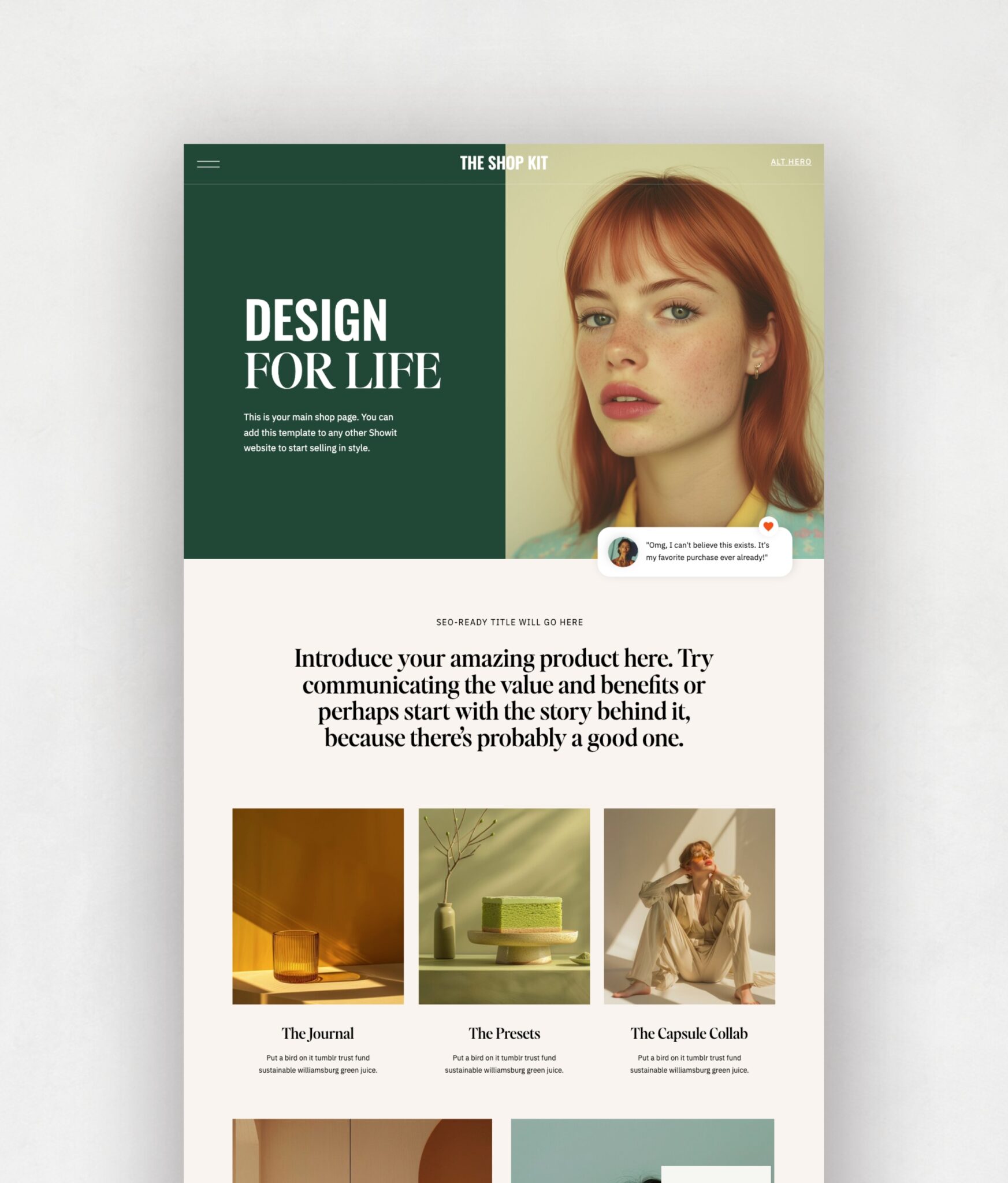 Shop Showit Website Templates - Tonic Site Shop