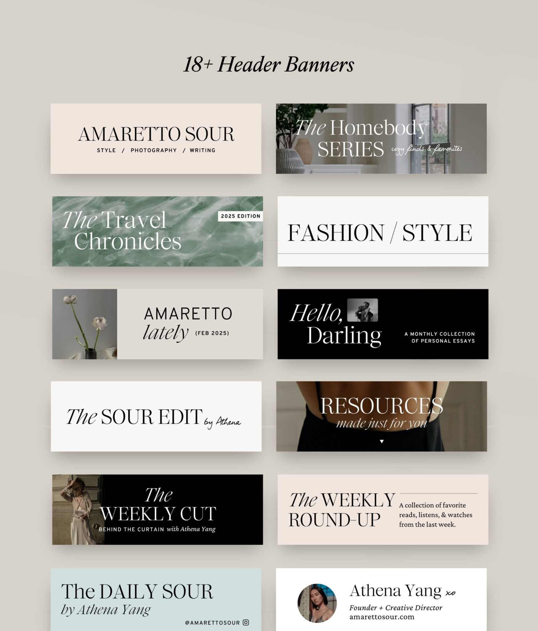 Amaretto Sour Email Graphics (Canva) | Tonic Site Shop