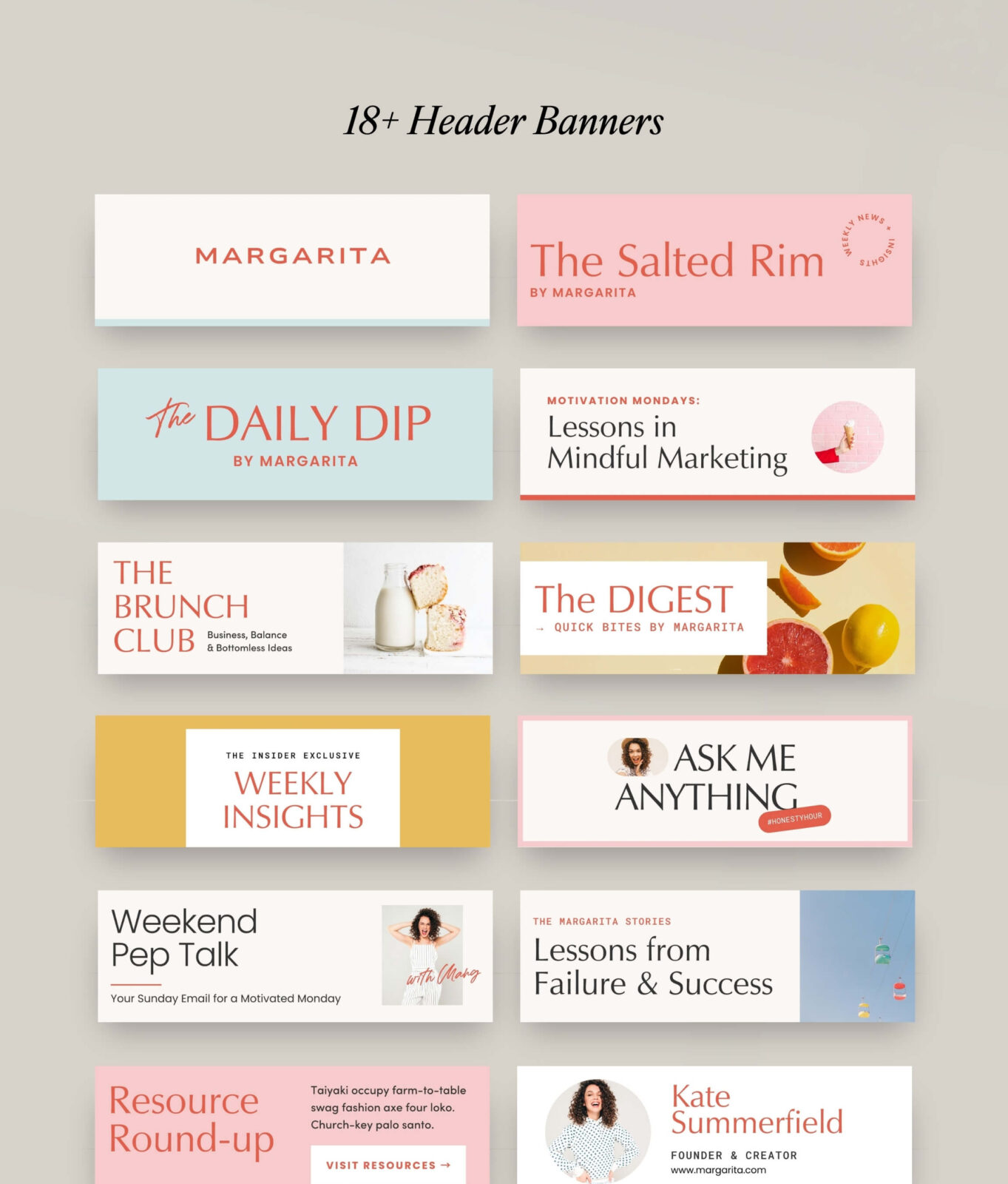 Margarita Email Graphics (Canva) | Tonic Site Shop