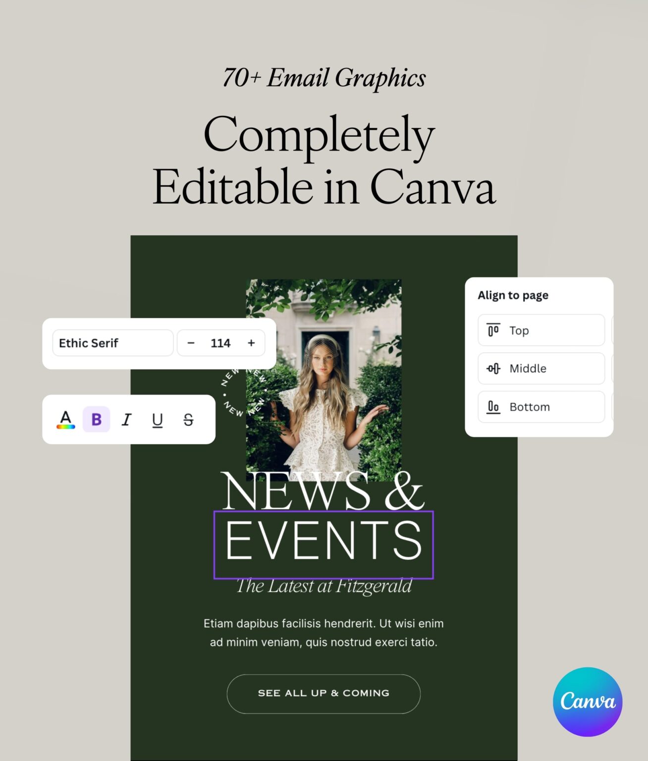 Fitzgerald Email Graphics (Canva) | Tonic Site Shop