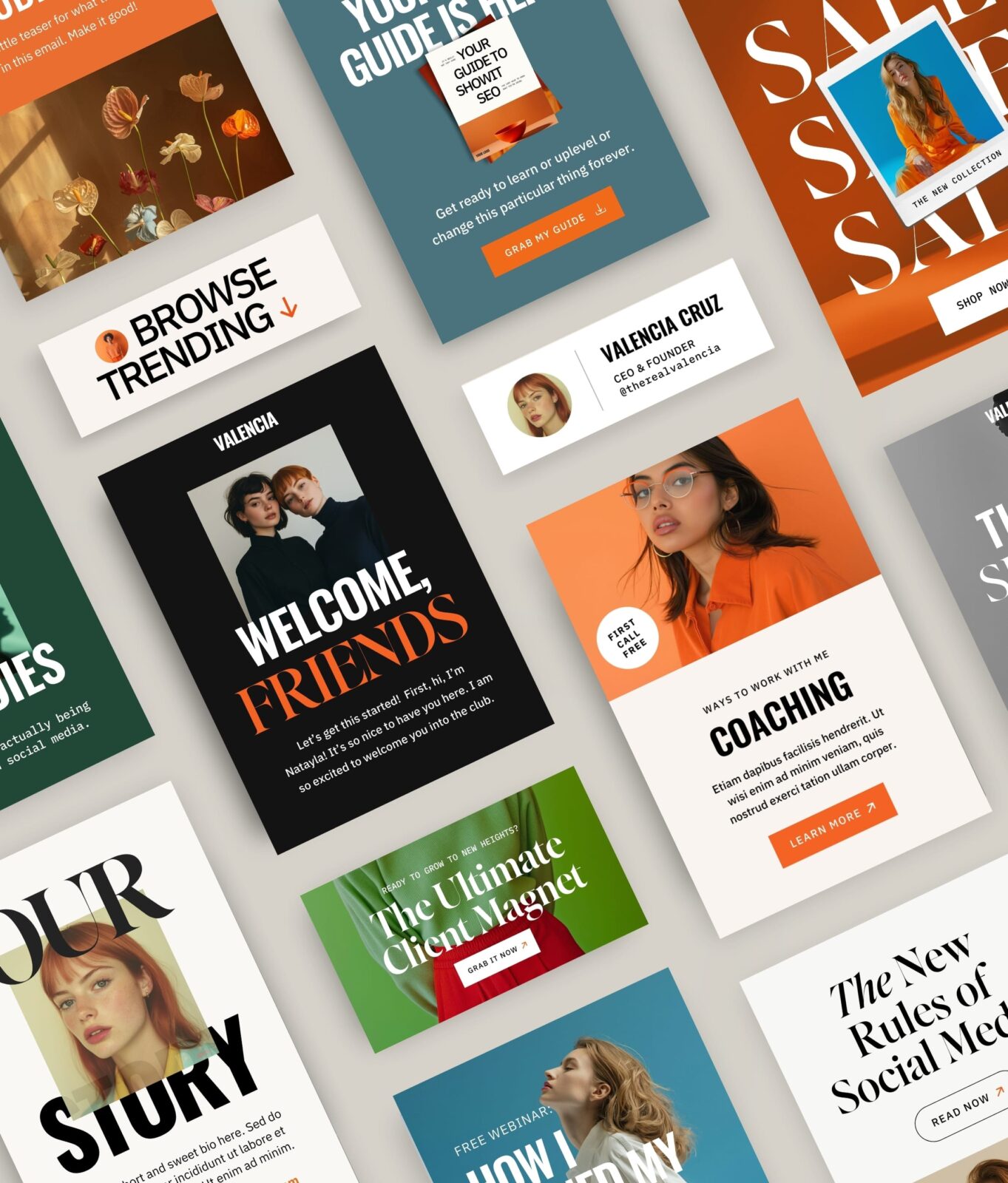 Valencia Email Graphics (Canva) | Tonic Site Shop