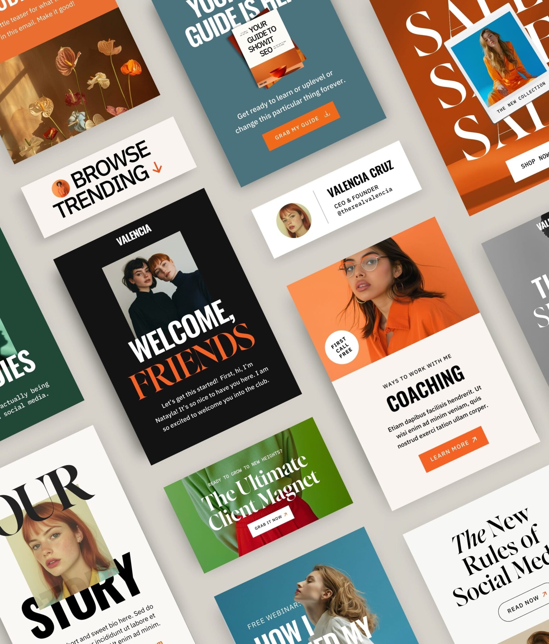 Valencia Email Graphics (Canva) | Tonic Site Shop